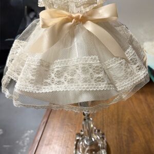 Accents | Vintage Lace Dress Table Lamp With Bow | Poshmark